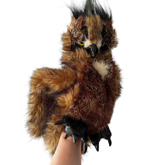 Folkmanis | Toys | Folkmanis Great Horned Owl Realistic 8 Plush Hand ...